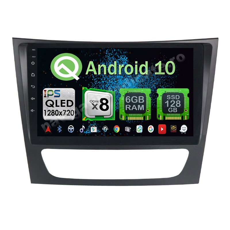Navigatie Carplay Android 10 Mercedes BENZ E Class W211 Octa Core 6GB ...