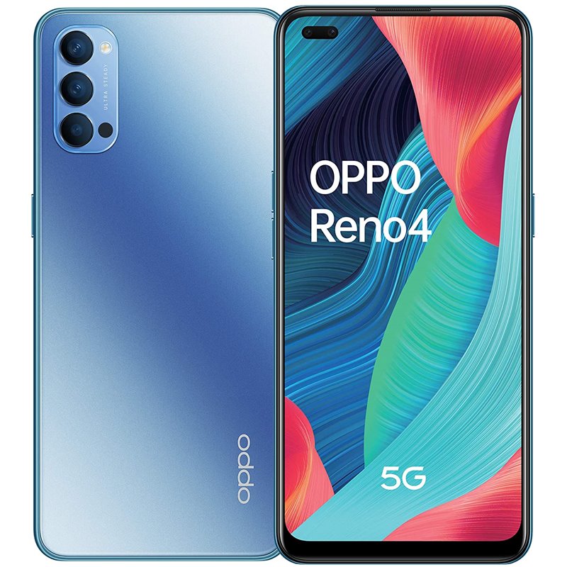 Telefon mobil OPPO Reno 4, Dual SIM, 128GB, 8GB RAM, 5G, Blue - eMAG.bg