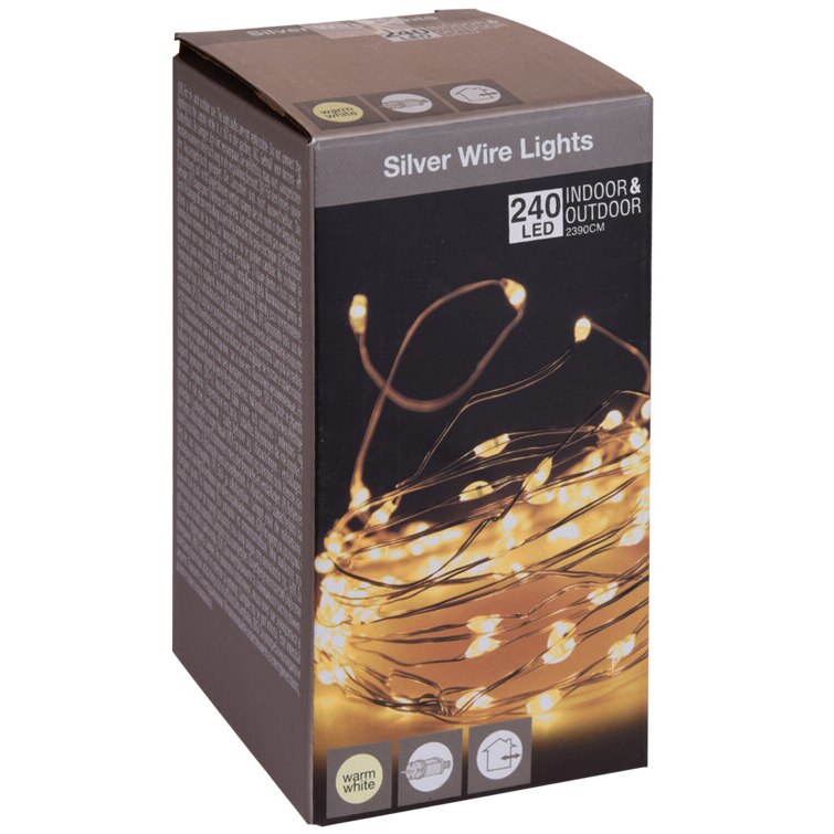 Instalatie Craciun, 240 micro LED-uri, 2390 cm, lumina calda, 8 functii ...