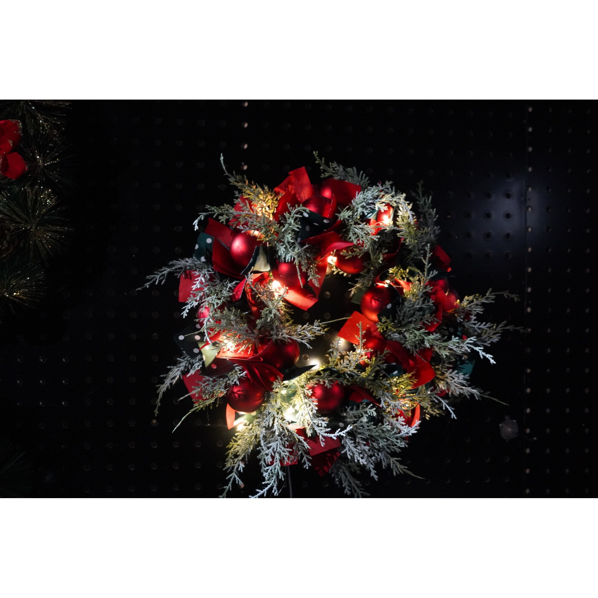 Coronita de Craciun pentru usa, Rosu/Verde, 40 cm, PVC, Artificiala ...