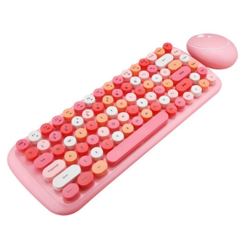 Kit tastatura si mouse wireless MOFII Candy, 84 taste, 4 butoane, 800 ...
