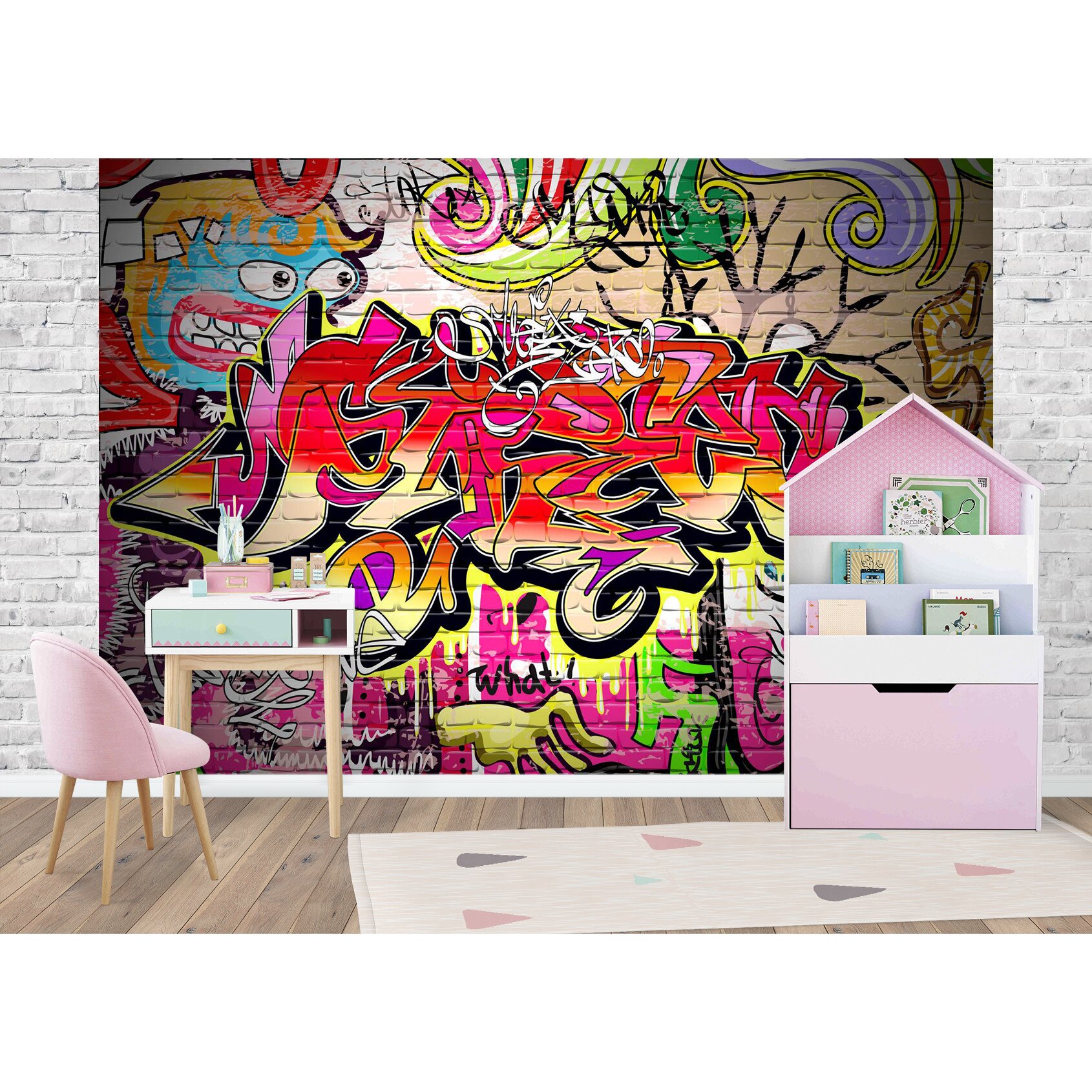 Fototapet, Graffiti abstract, Abstract, Fantezie, 200 x 150 cm - eMAG.ro