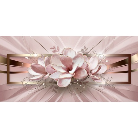 Fototapet 3D, Flori roz pe un fundal roz, 300 x 200 cm - eMAG.ro