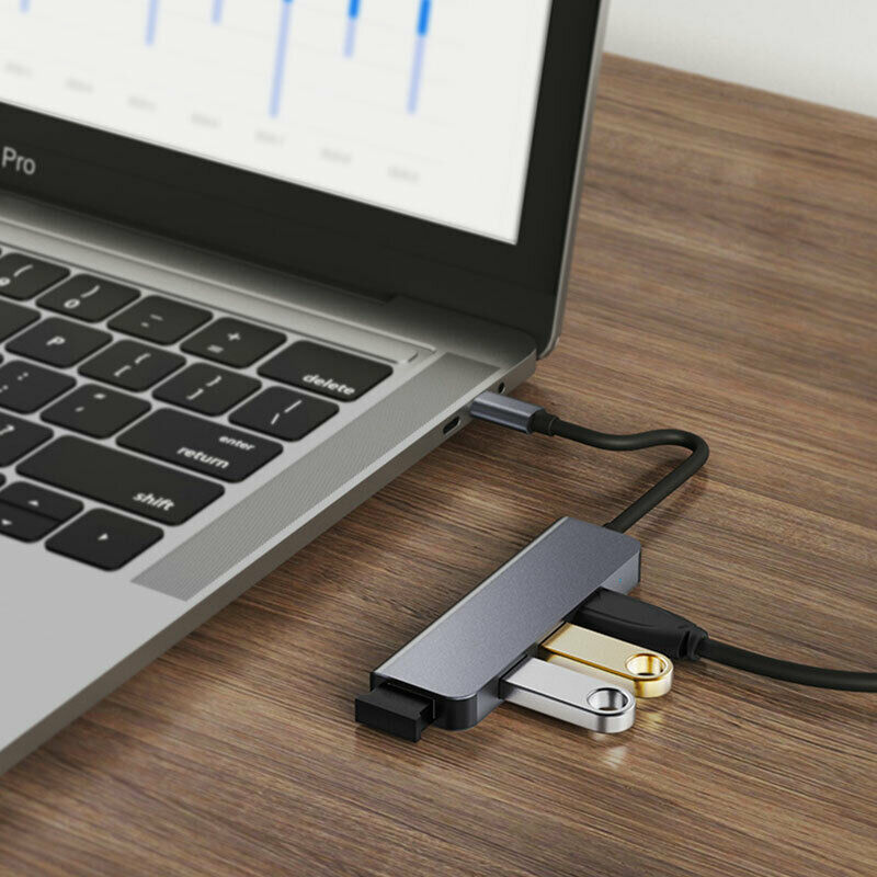 Hub USB 4in1, USB Tip C, 3.0, USB2.0, aliaj de aluminiu pentru MacBook ...