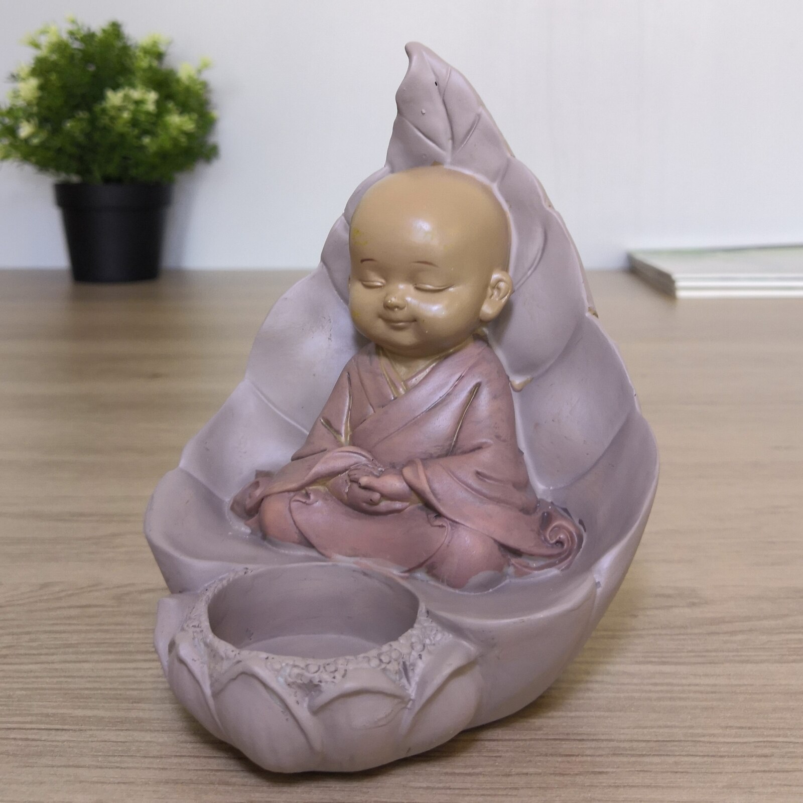 Statueta Buddha Zen Light, 10.5x11x13.5cm, Maro - eMAG.ro