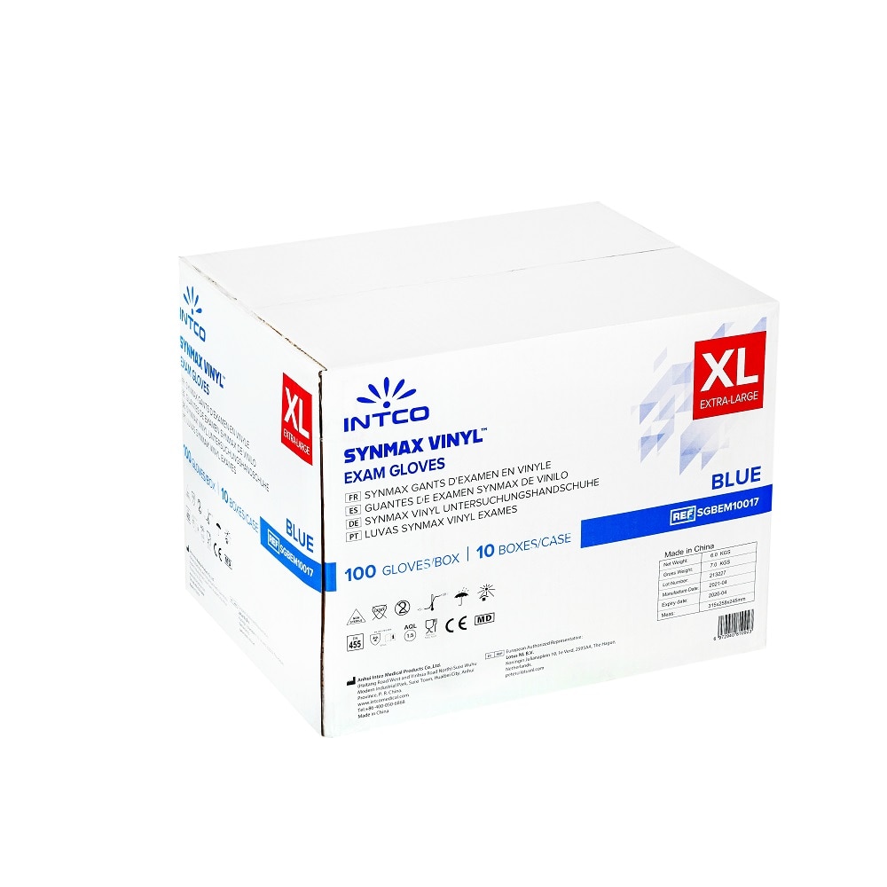 Комплект от 10 кутии Винилови ръкавици за еднократна употреба INTCO ...