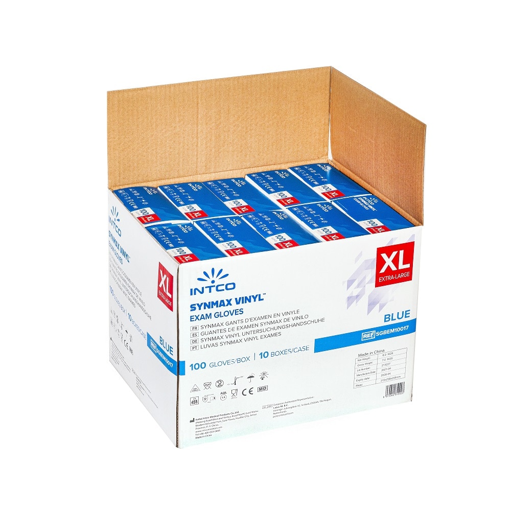 Комплект от 10 кутии Винилови ръкавици за еднократна употреба INTCO ...