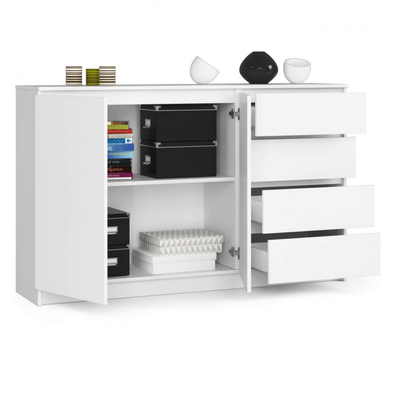 Comoda dormitor K013 Akord Furniture Factory, 2 usi, 4 sertare, PAL ...