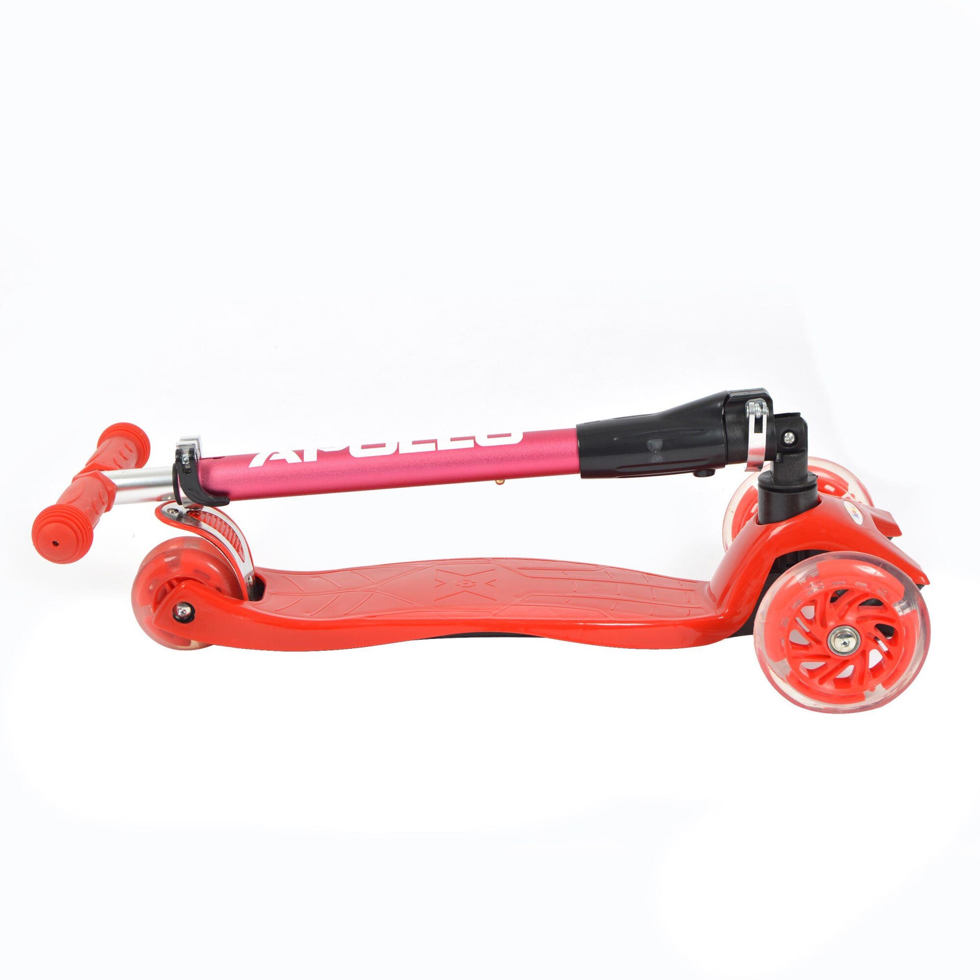 Trotineta cu 3 roti Apollo Kids Whiz, Cu roti cu LED, 57х13,5cm, Rosu ...