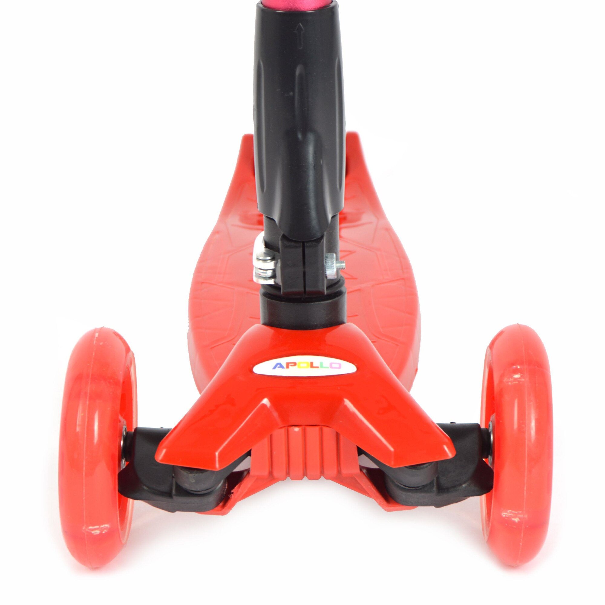 Trotineta cu 3 roti Apollo Kids Whiz, Cu roti cu LED, 57х13,5cm, Rosu ...