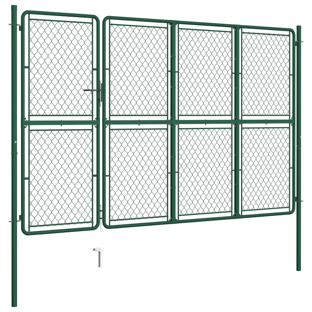 Poarta de gradina, verde, 150 x 350 cm, otel - eMAG.ro