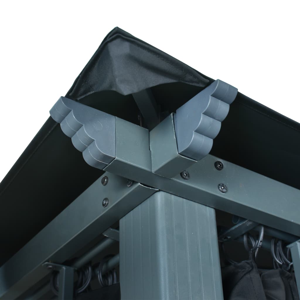 Pavilion cu perdele, antracit, 300 x 300 cm, aluminiu - eMAG.ro