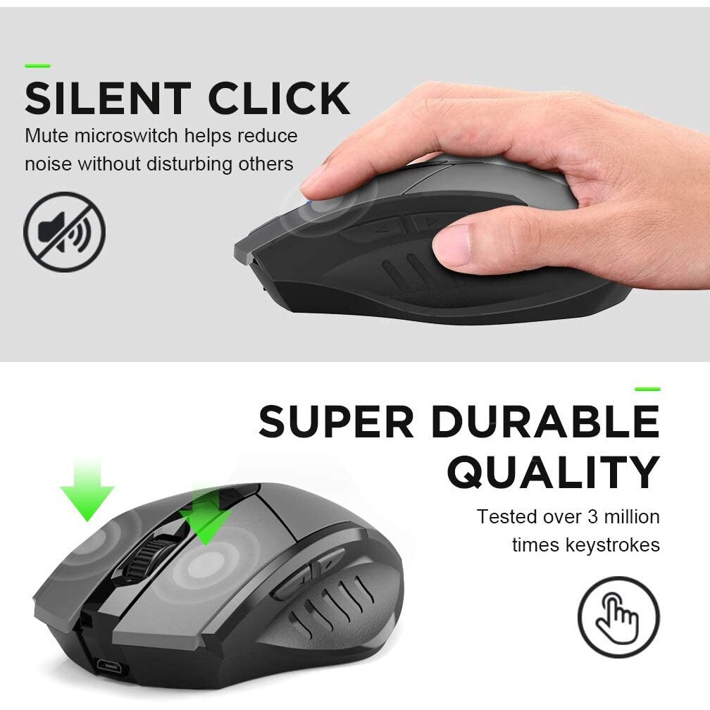 Mouse PM6 Portabil, Reincarcabil, Tri-Mode, Wireless, Bluetooth ...