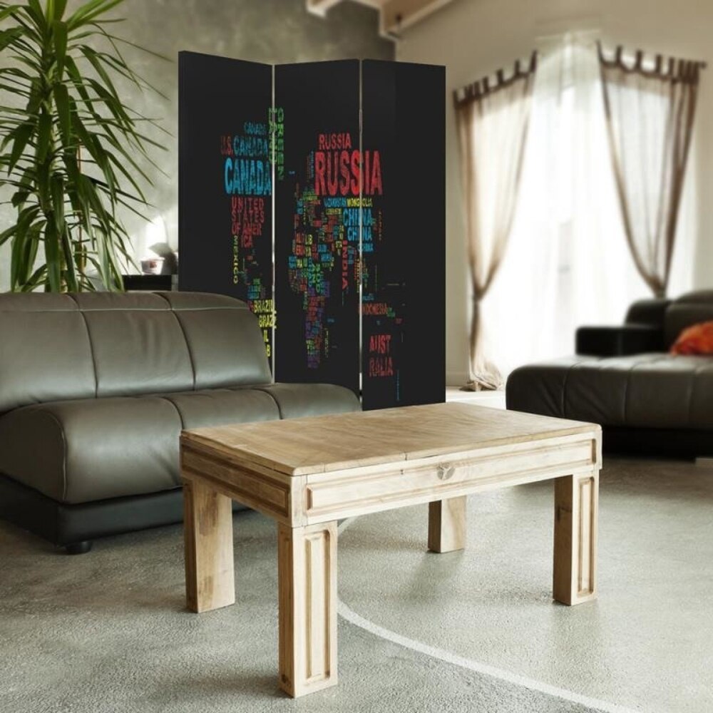 Paravan de camera, Legendarte, World Map, 38 x 152 x 7 cm - eMAG.ro