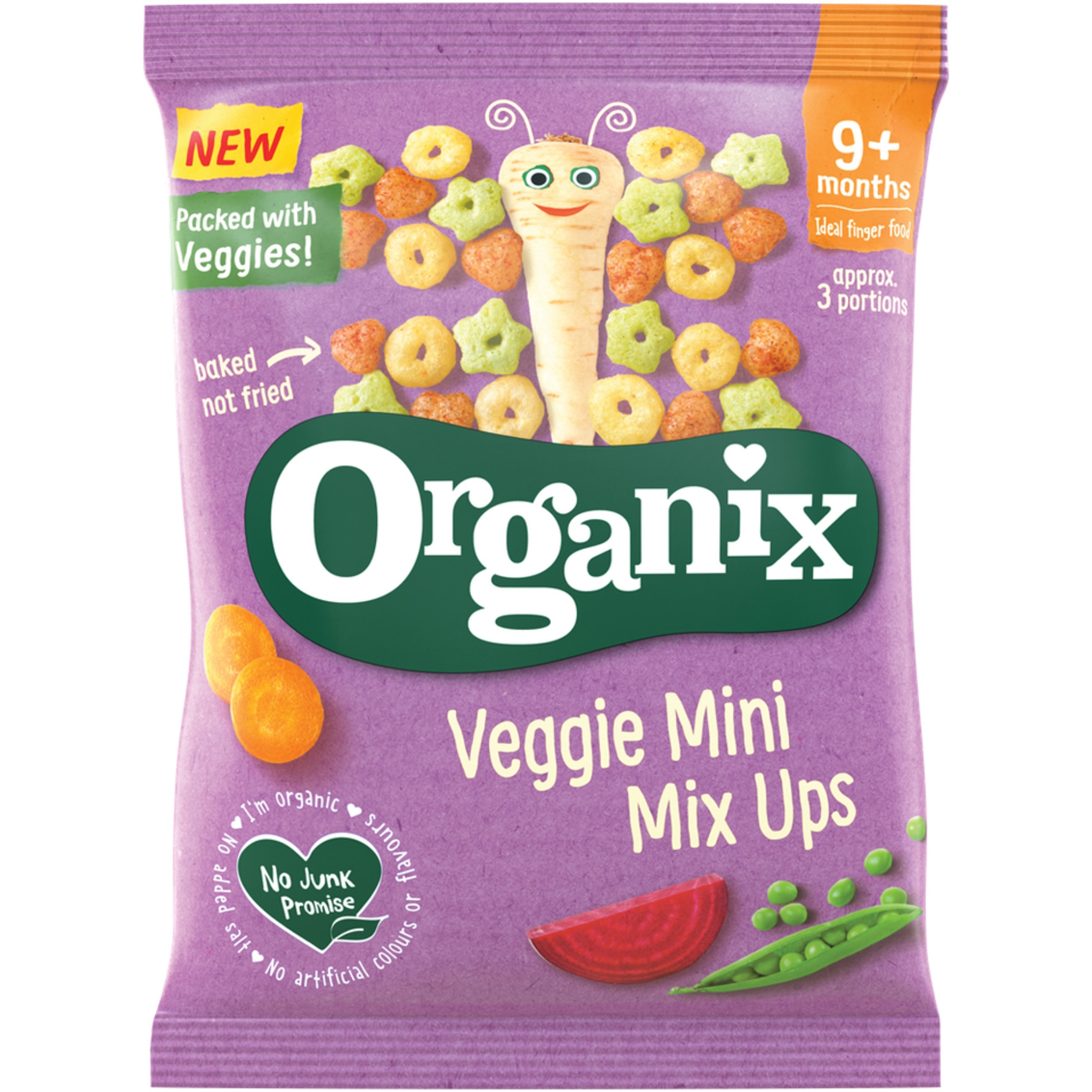 Snack mini mix din porumb cu legume Organix Bio, 15g, de la 9 luni ...