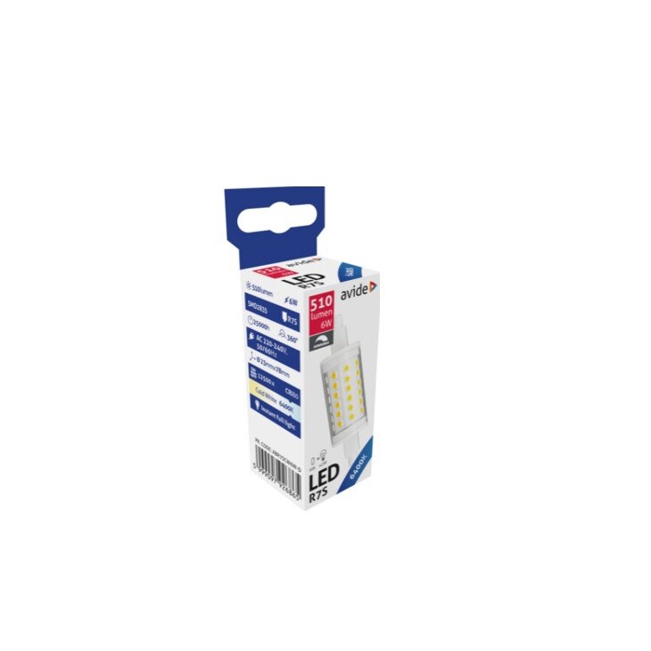 Bec LED 6W R7S, 23x78mm, lumina rece, Avide - eMAG.ro