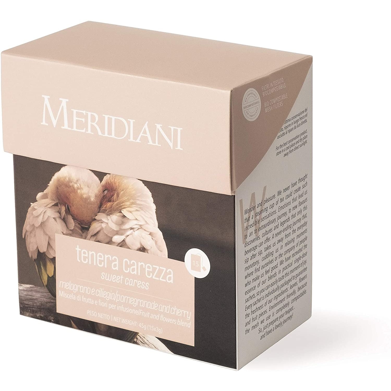 "Tenera Carezza" tea - 15 biológiailag lebomló zacskó - Meridiani Tea ...