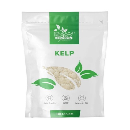 Iod natural, Kelp 150 mcg, 90 Pastile, Raw Powders, glanda tiroida ...