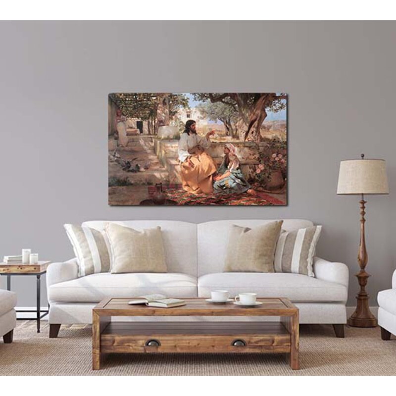 Tablou Roi Art, Hristos pentru Marta si Maria, 80x50cm - eMAG.ro