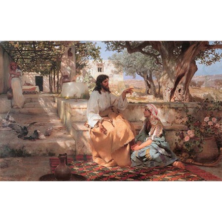 Tablou Roi Art, Hristos pentru Marta si Maria, 80x50cm - eMAG.ro