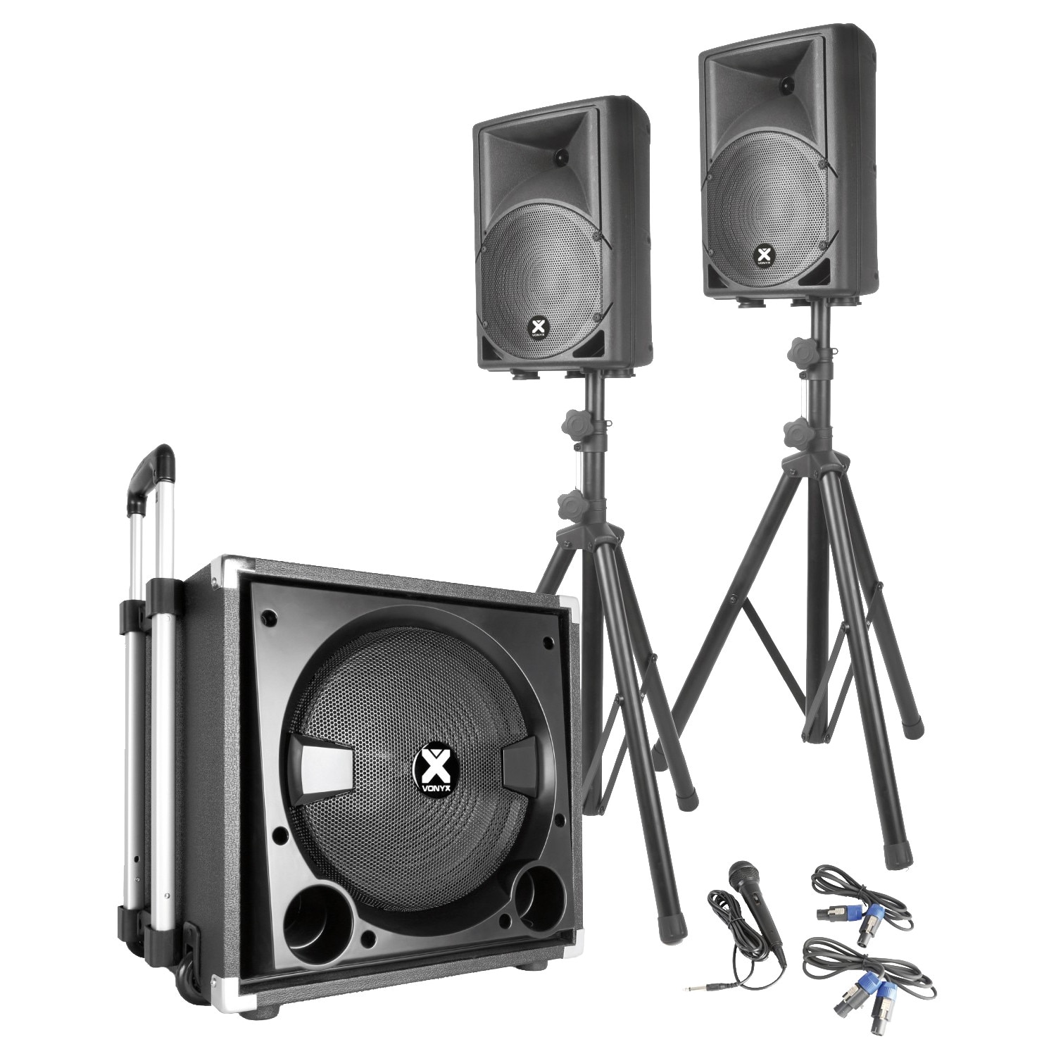 Sistem de sonorizare (subwoofer activ 15", 2x boxe 8") 600W RMS ...