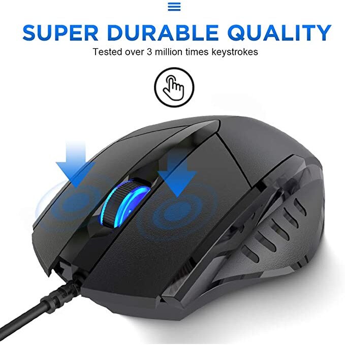 Mouse cu fir KC-PW1, 3 butoane, USB, Compatibil cu Computer, Laptop ...