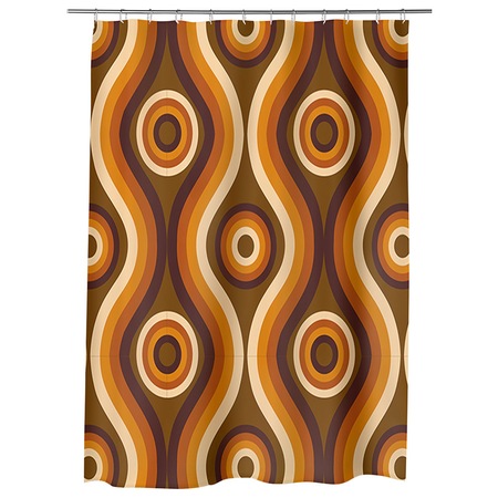 Perdea Dus, Cada pentru Baie Art Star, Dungi in valuri si cercuri ...