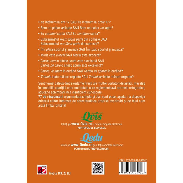 Gramatica normativa. 77 intrebari editia 7, 2017, G. Gruita - eMAG.ro