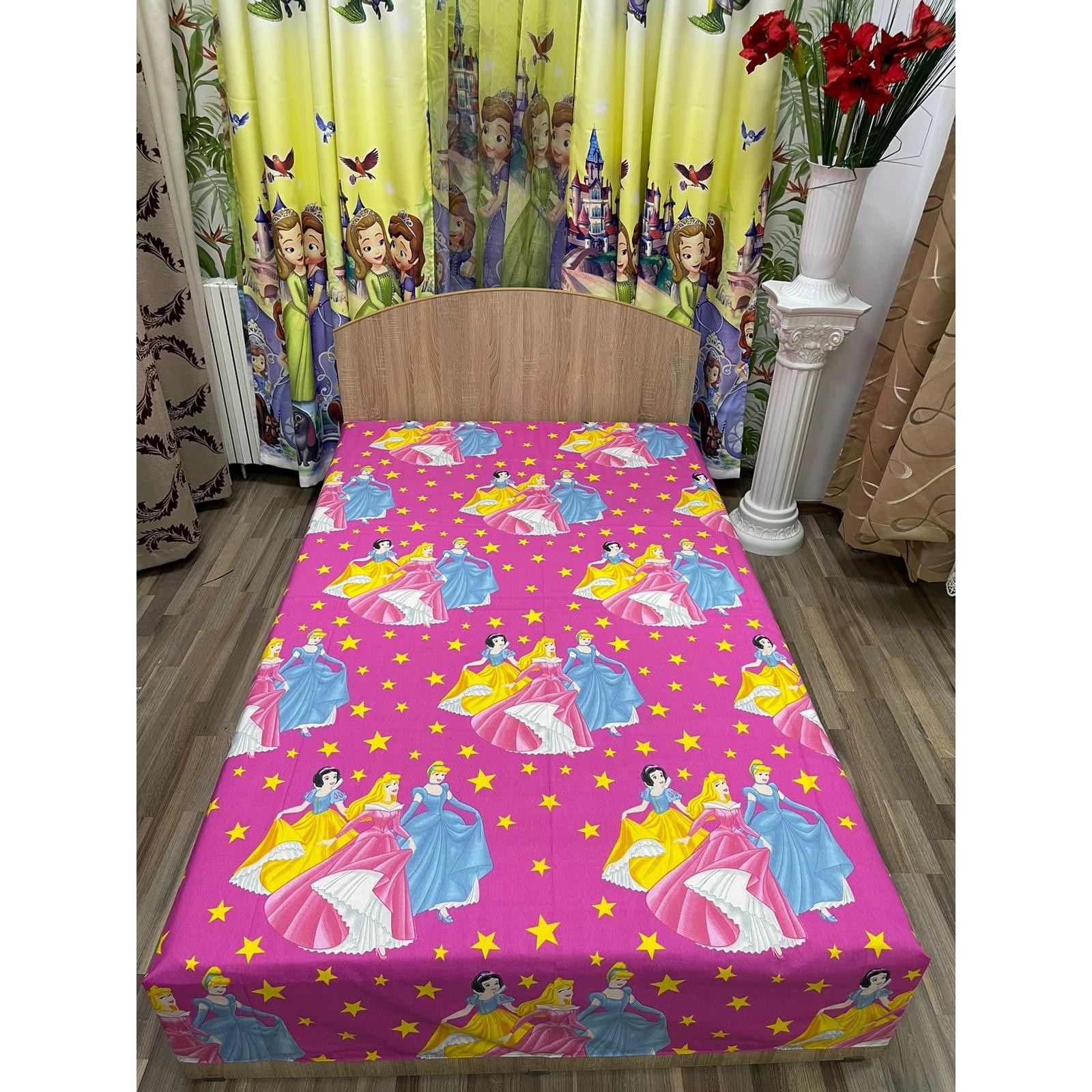 Cearceaf roz 250x215cm pentru pat dublu, pentru saltea mai mare de ...