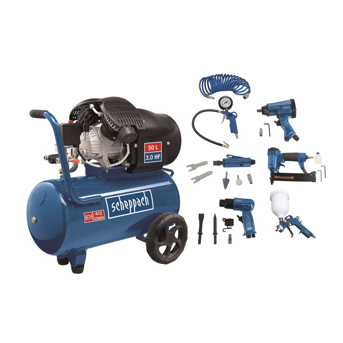 Scheppach HC 55 DC SET Kéthengeres kompresszor 10 bar, 50 liter ...