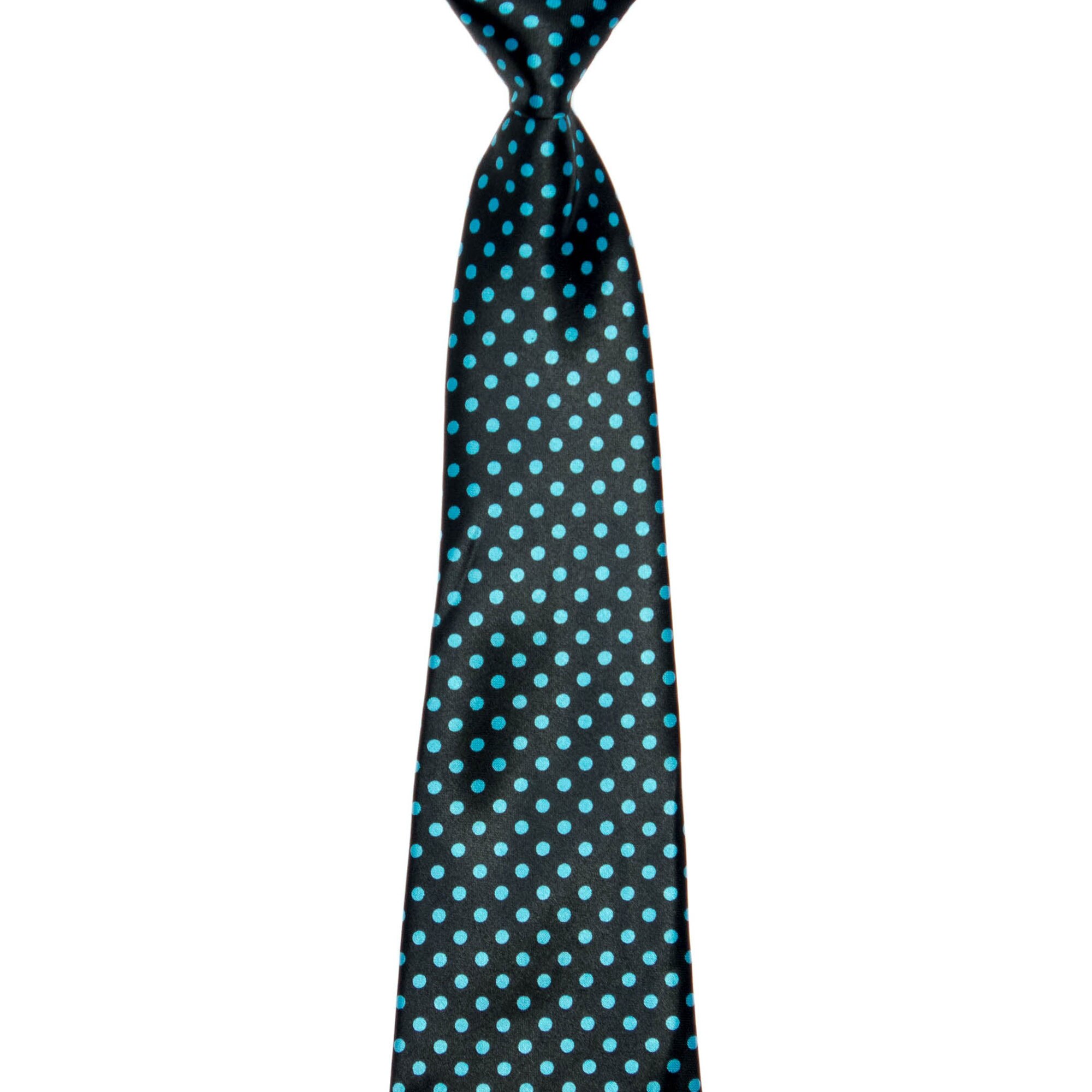 Cravata pentru copii, Buticcochet, Negru cu buline bleu, din material ...