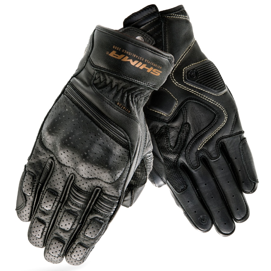 Manusi moto piele SHIMA Aviator, negru, L - eMAG.ro
