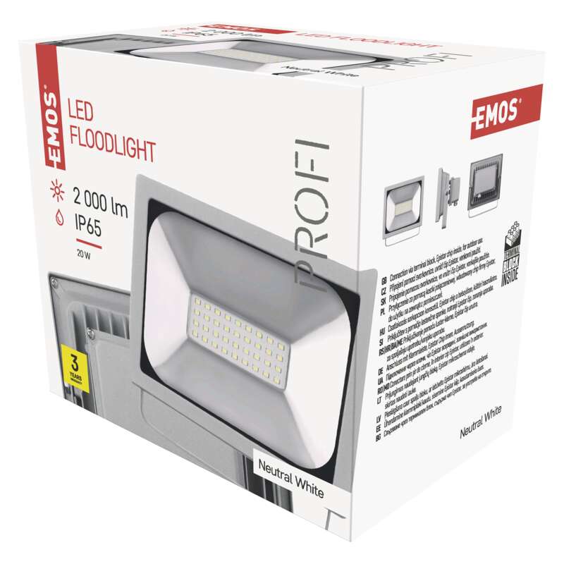 Emos LED reflektor, PROFI, 20W, 2000lm, 4000K, Ra80, természetes fehér ...