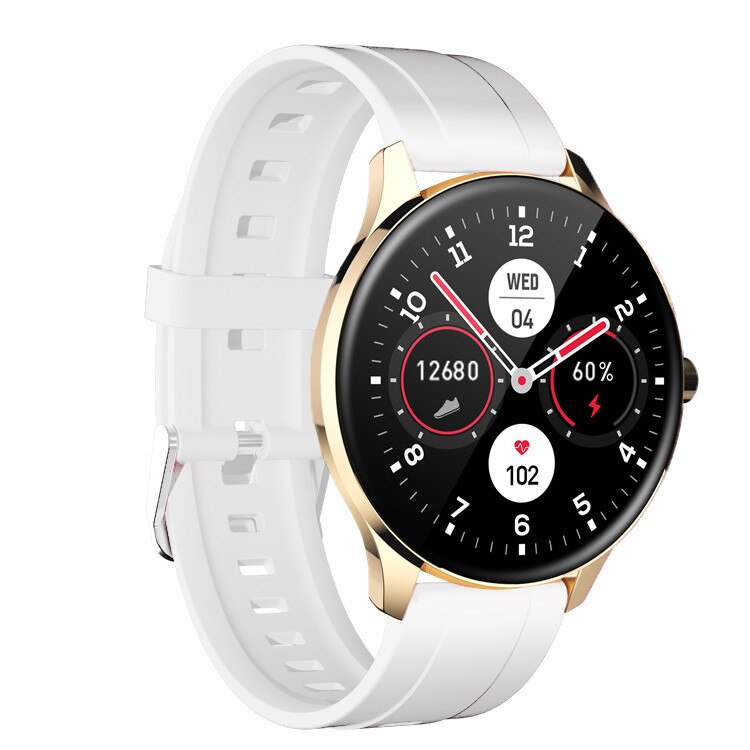 Ceas SmartWatch iQuality 15 Golden White, Notificari, Apeluri, Tensiune ...