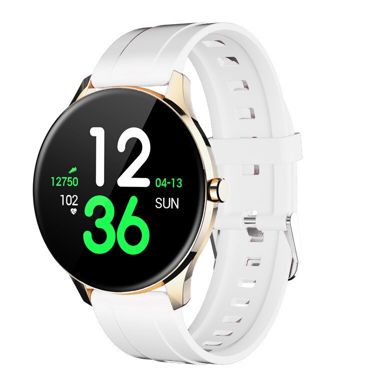 Ceas SmartWatch iQuality 15 Golden White, Notificari, Apeluri, Tensiune ...