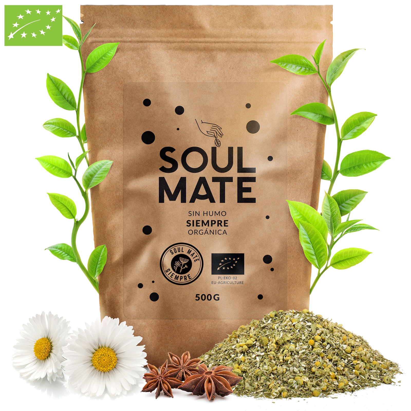 Ceai Yerba Mate Bio, Soul Mate Organica Siempre, Plante, 500g - eMAG.ro
