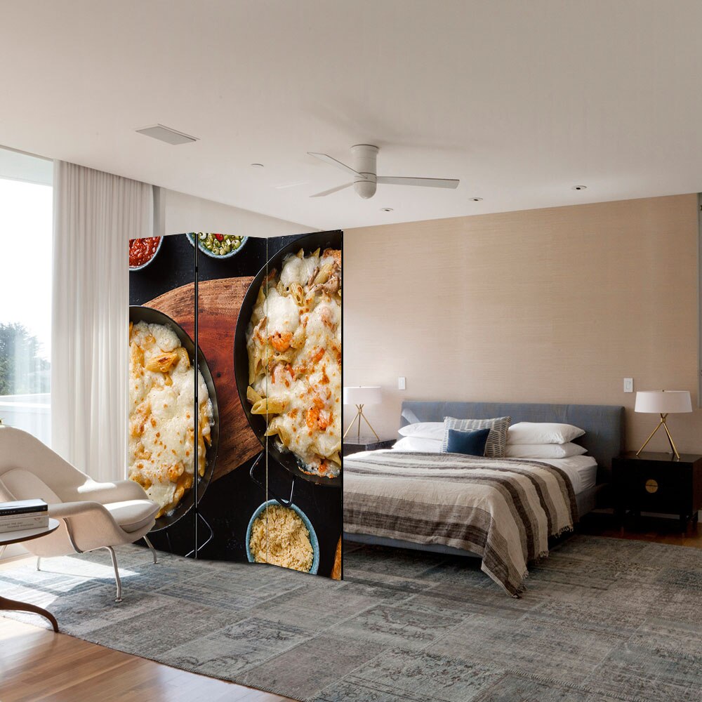 Paravan 3 piese Premium TrueColor, Art Star, Macaroane cu branza topita ...