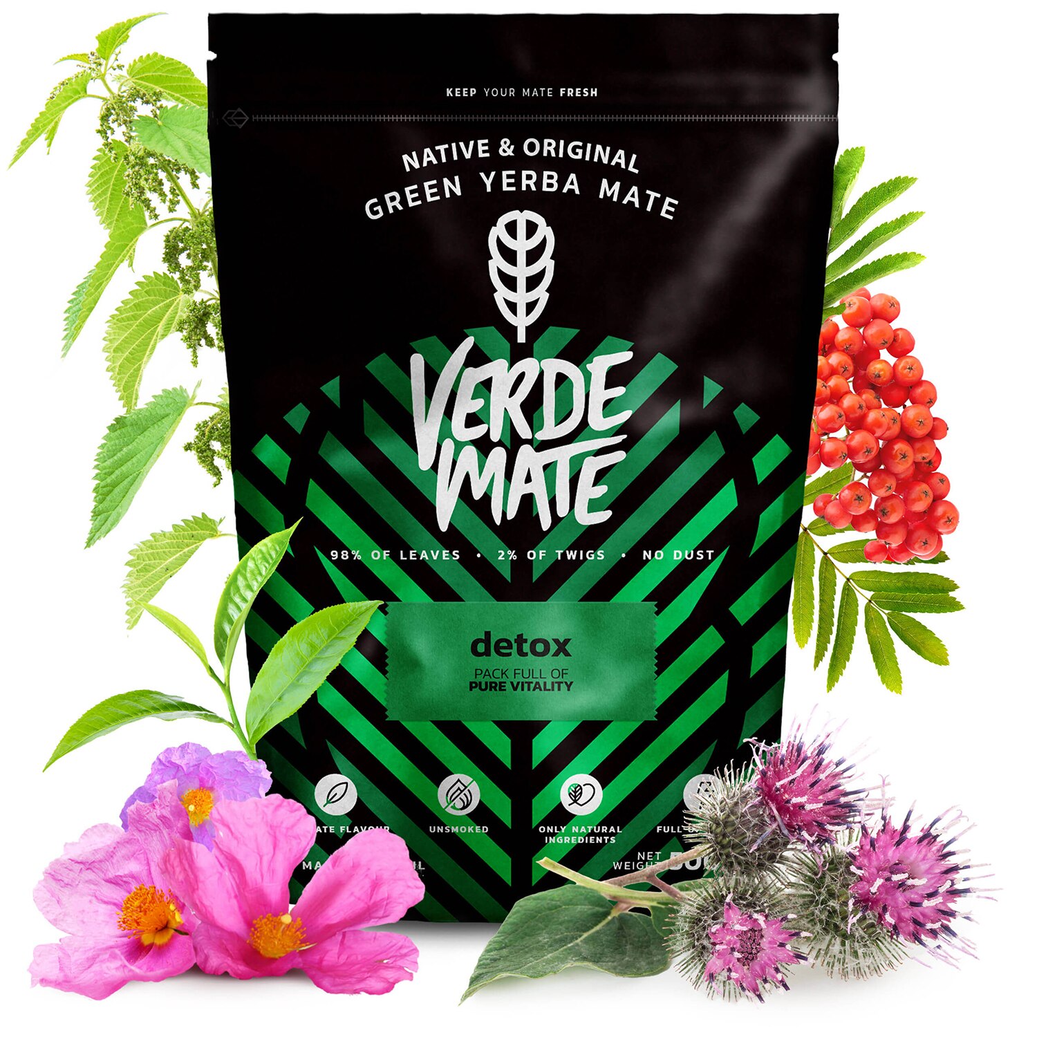 Ceai Yerba Mate, Verde Mate Green Detox, Plante, 0.5 kg - eMAG.ro