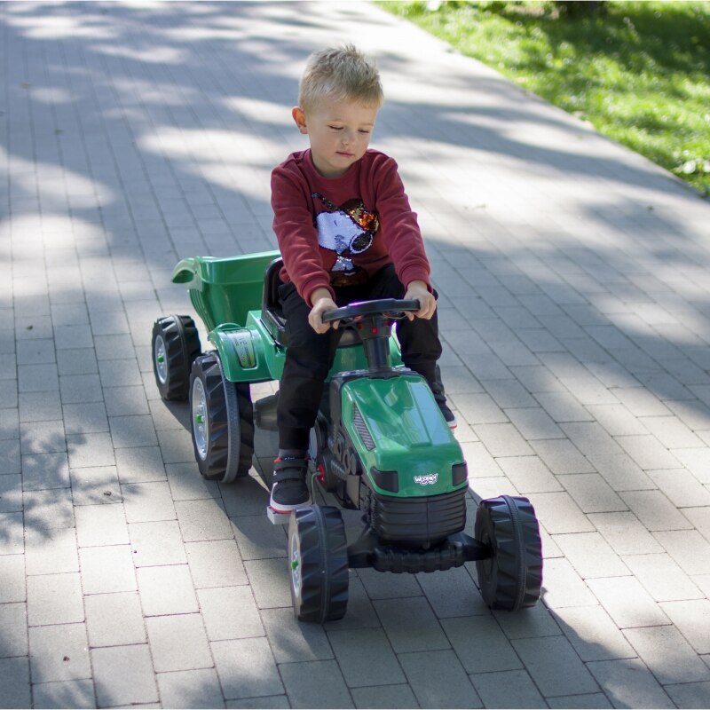 Pedálos traktor, WOOPIE, billenő, zöld/fekete, 3+ - eMAG.hu
