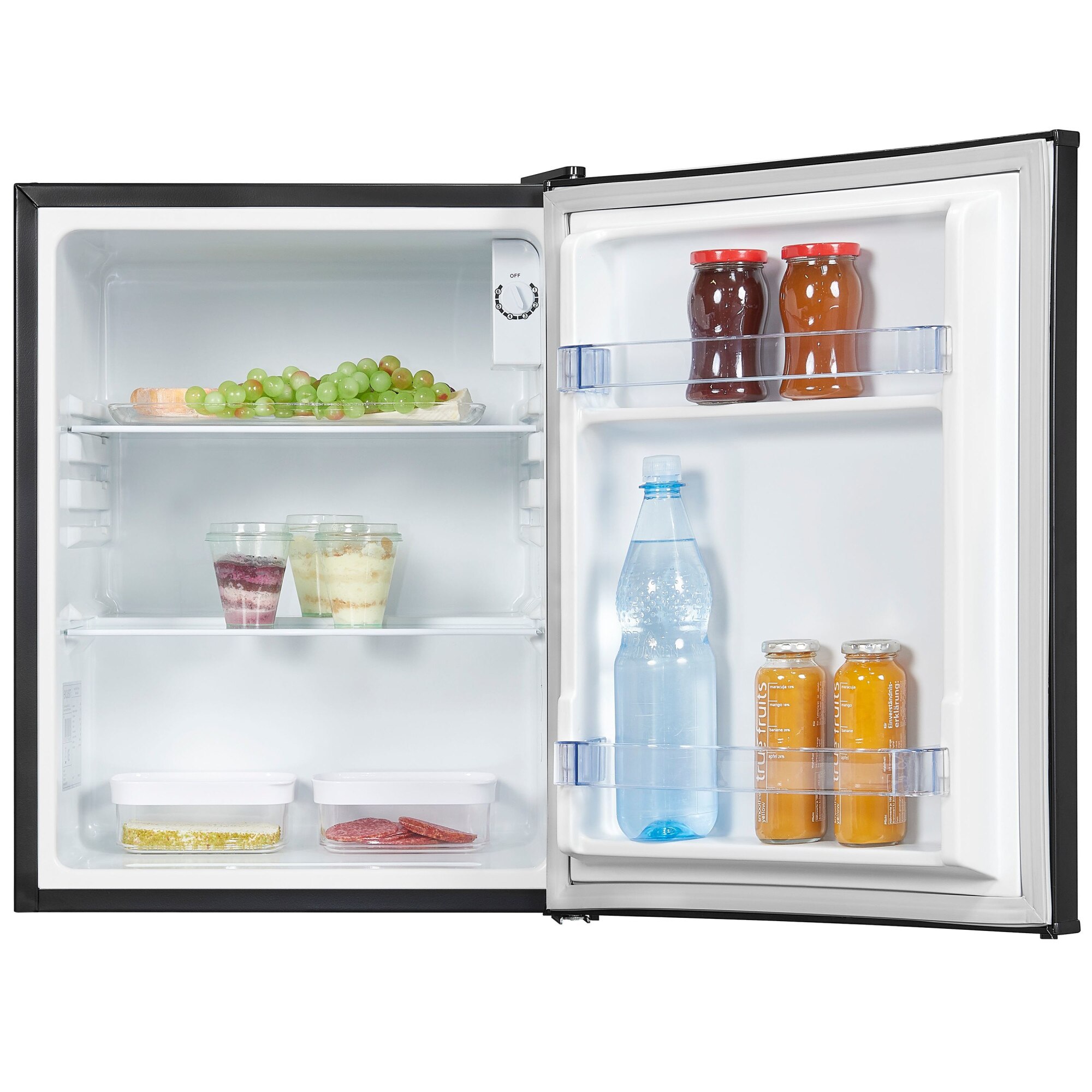 Mini frigider Exquisit KB60-V-150F, Clasa F, Volum 58 L, H 63 cm, negru ...