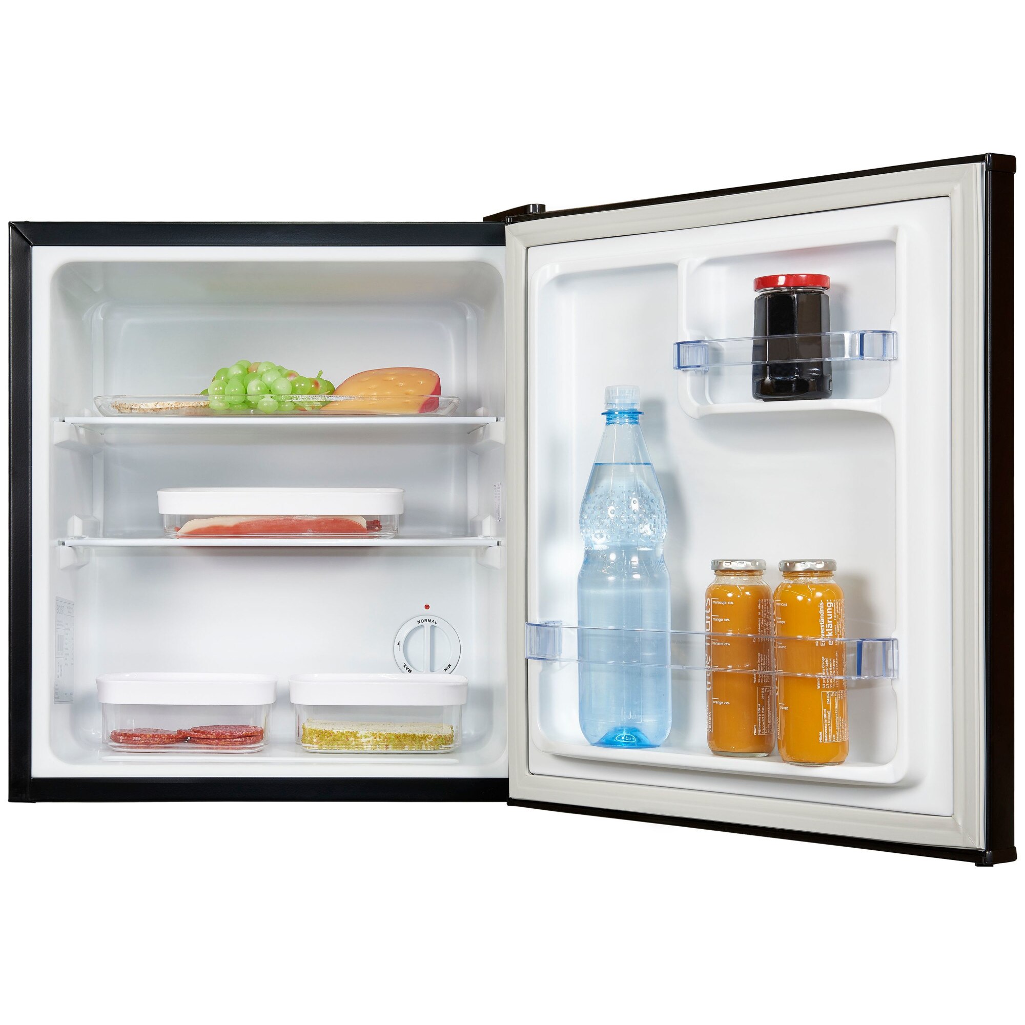 Mini frigider Exquisit KB05-V-151F, Clasa F, Volum 41 L, H 51 cm, negru ...