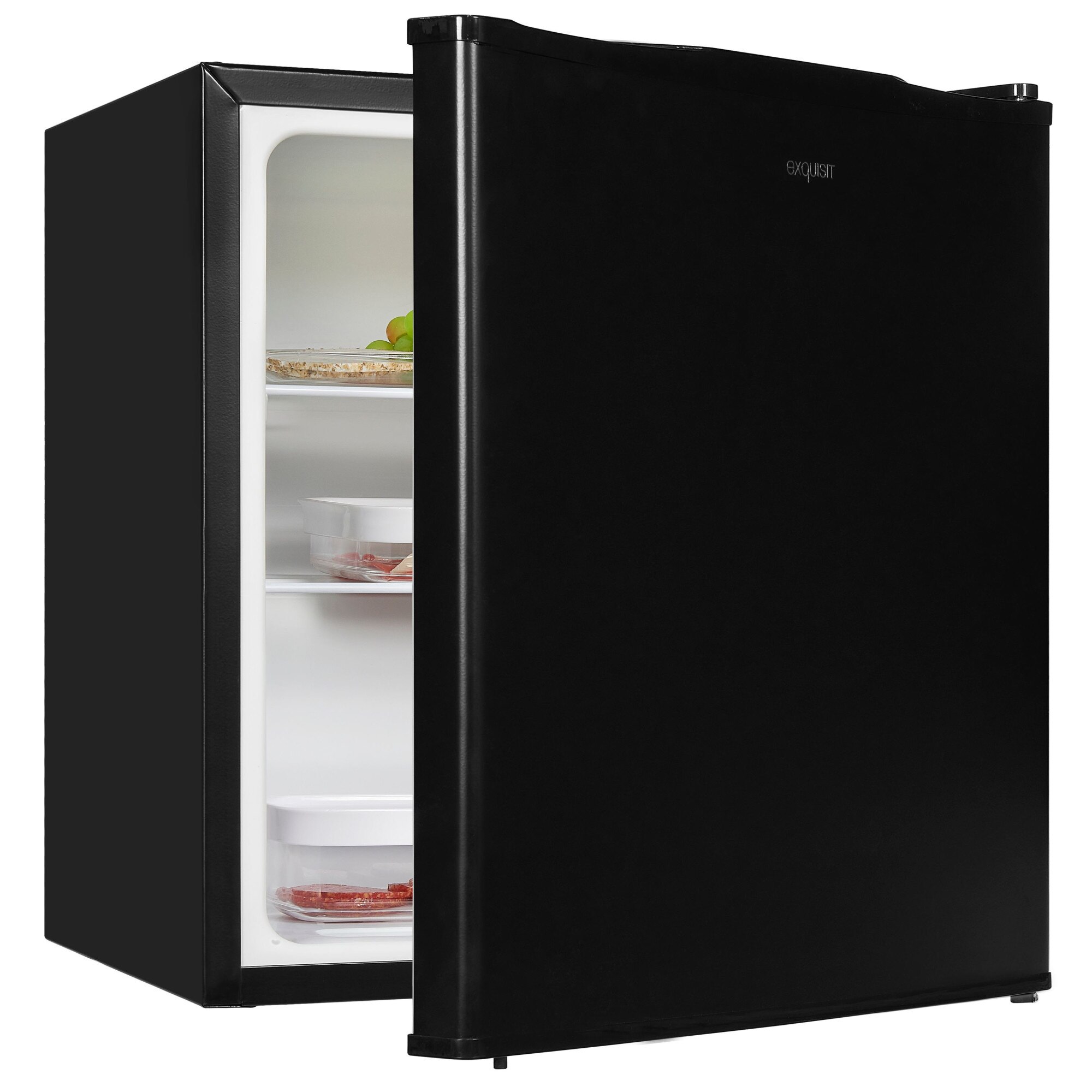 Mini frigider Exquisit KB05-V-151F, Clasa F, Volum 41 L, H 51 cm, negru ...