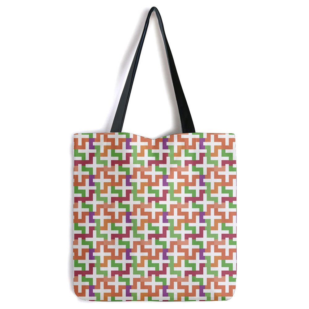 Geanta Tote Bag Art Star, Semnul plus, Pattern, Model Multicolor, 40 x ...