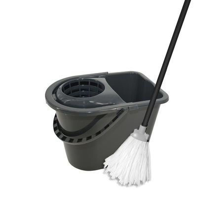 York Set de mop Mop Galeata cu cos 36x28+115cm Mix GREY - eMAG.ro