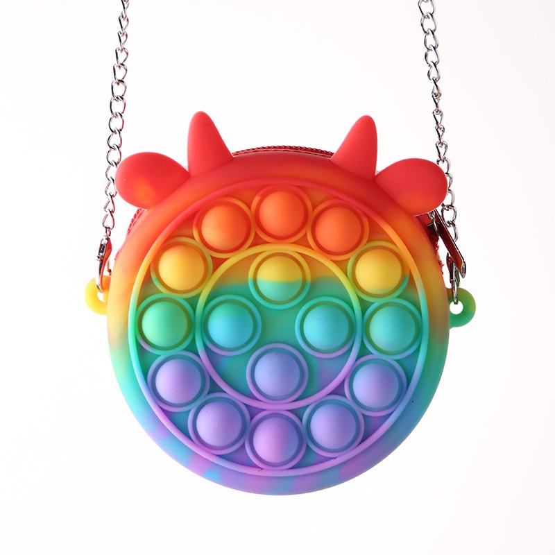 Mini Geanta Pop It Zenuk® - Vacuta, Sensory Fidget Toy, Antistres, 10cm ...