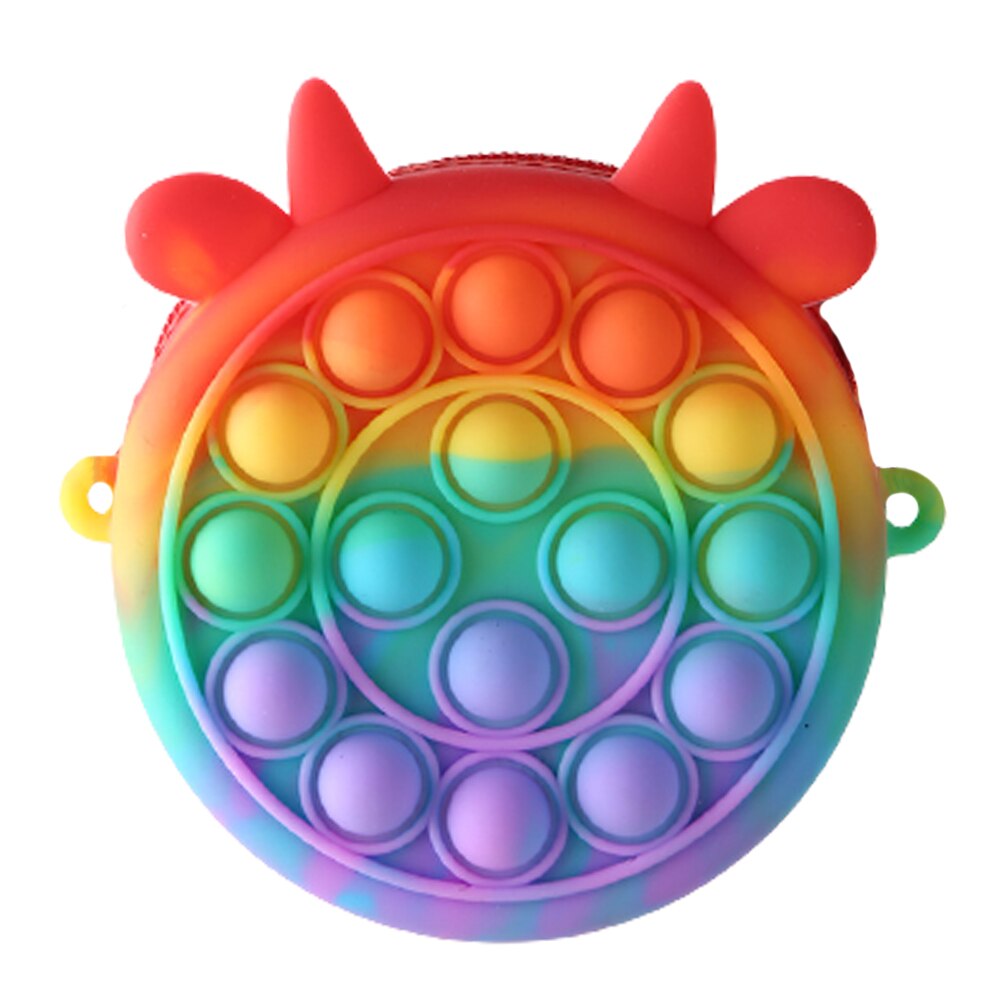 Mini Geanta Pop It Zenuk® - Vacuta, Sensory Fidget Toy, Antistres, 10cm ...