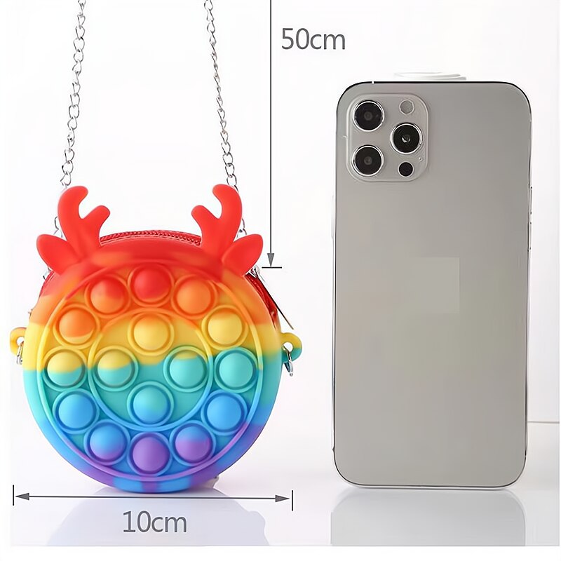 Mini Geanta Pop It Zenuk® - Vacuta, Sensory Fidget Toy, Antistres, 10cm ...