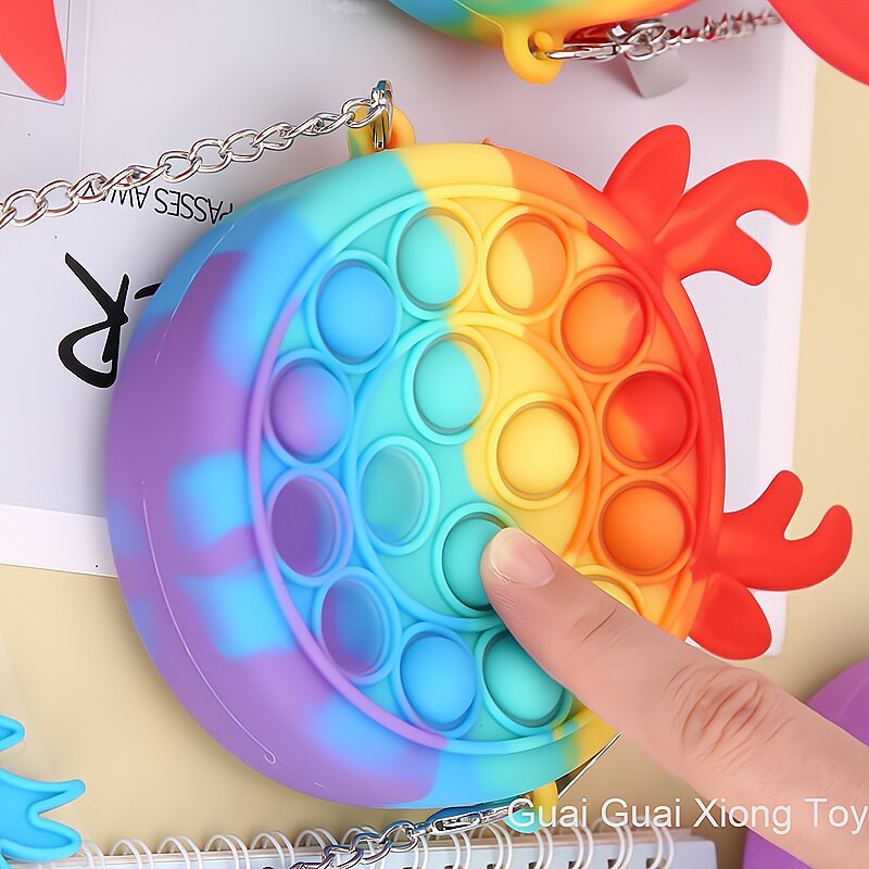 Mini Geanta Pop It Zenuk® - Vacuta, Sensory Fidget Toy, Antistres, 10cm ...