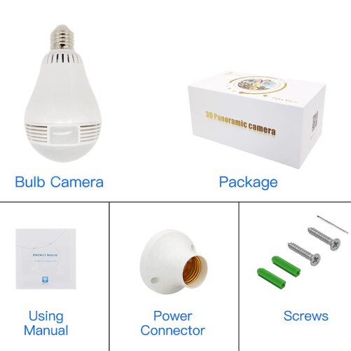 Bec cu camera Spion iUni B009, Full HD, Wi-Fi, Senzor de Miscare, Unghi ...