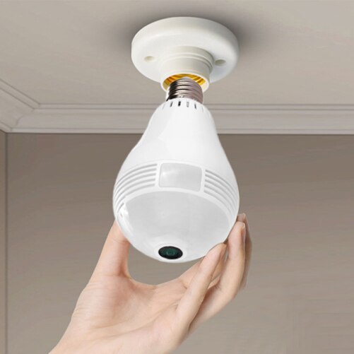 Bec cu camera Spion iUni B009, Full HD, Wi-Fi, Senzor de Miscare, Unghi ...